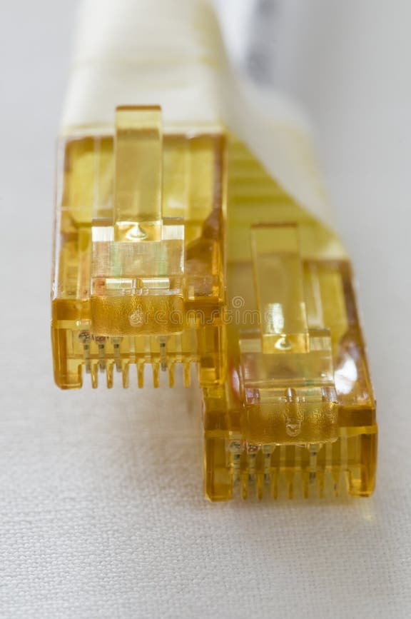 Yellow Internet Cable Plugs Stock Photo - Image of cat5, isolated: 29678126