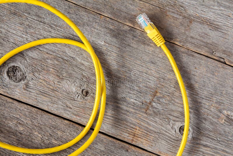 Yellow Internet Cable Plugs Stock Image - Image of closeup, colorful ...