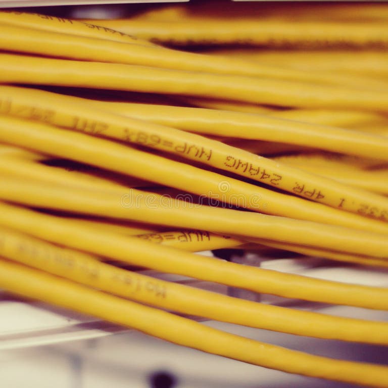 Yellow Internet Cables stock image. Image of yellow - 176832341