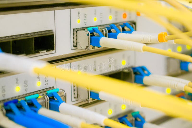 There are Many Telecommunications Equipment in the Racks of the Data ...