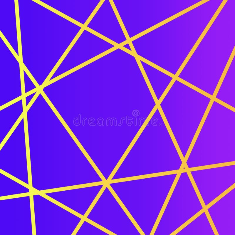 Yellow Intersecting Lines Design on Purple Background Stock Illustration - Illustration of lines ...