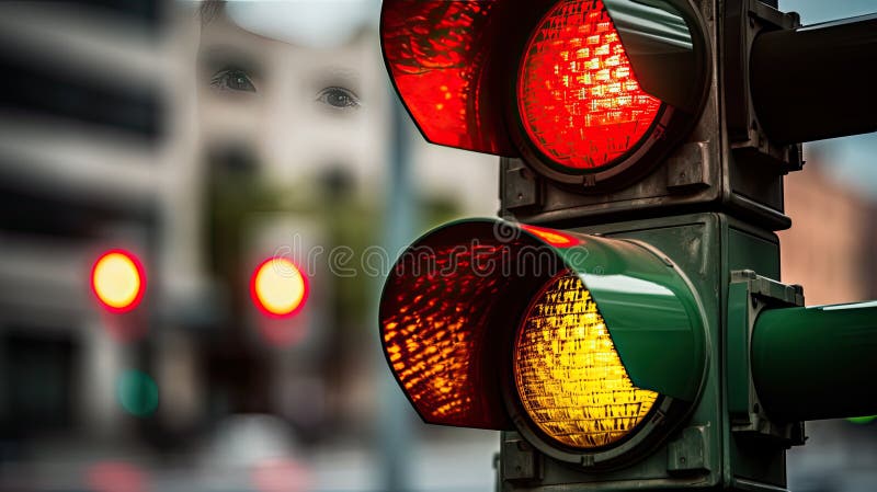 Yellow Intersection Stop Light Stock Illustration - Illustration of ...