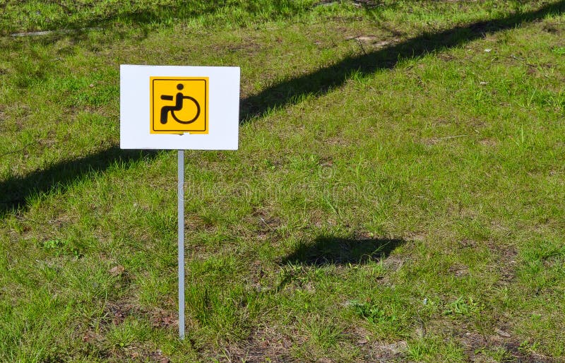 Yellow Invalid Sign. Social Help. Care for People with Disabilities ...
