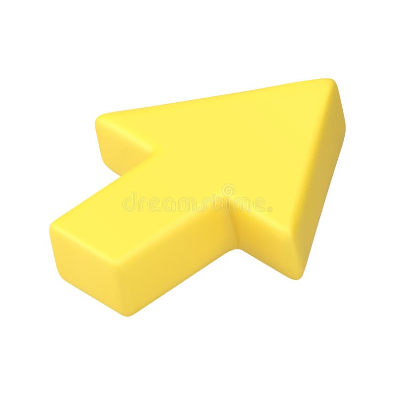 Yellow Isometric Cursor Arrow Pointer Realistic 3d Icon Vector ...