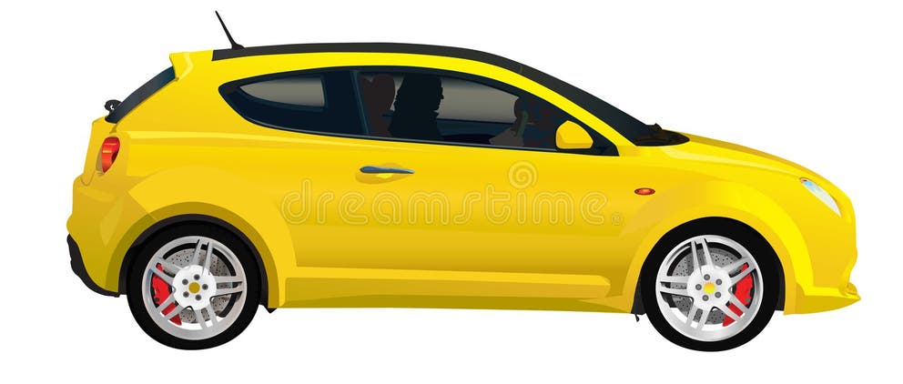 Yellow italian car stock vector. Illustration of profile - 11147427