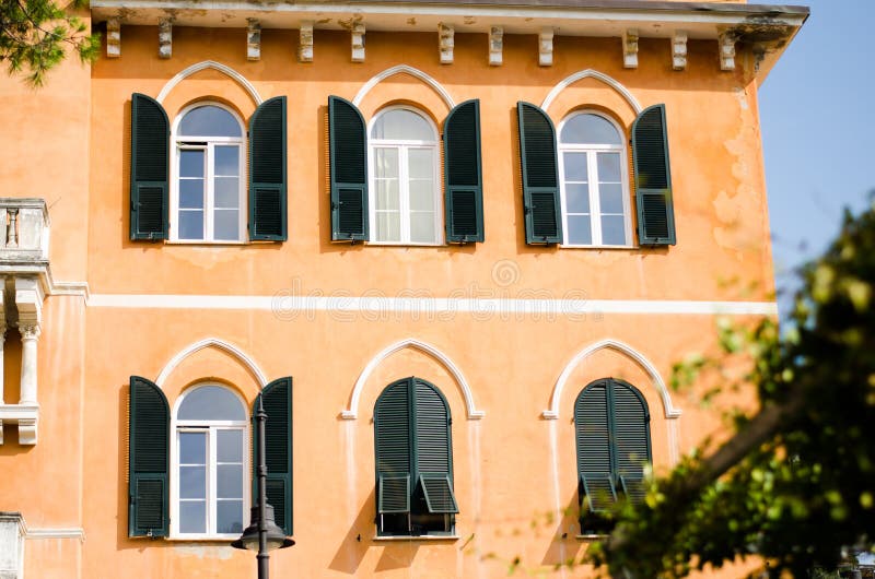 Yellow italian old house stock image. Image of house - 67332581