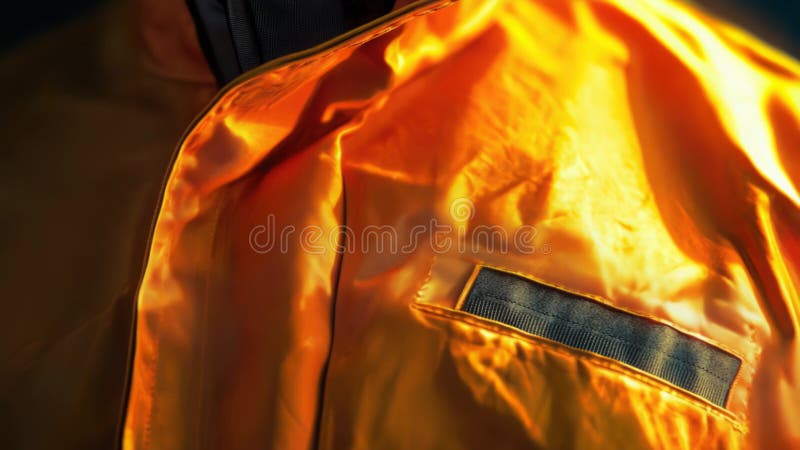 A Yellow Jacket with a Black Label on Its Back, Used for Identification ...