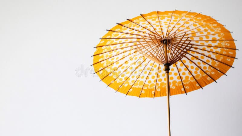 Yellow Japanese Paper Parasol on White Background Stock Illustration ...