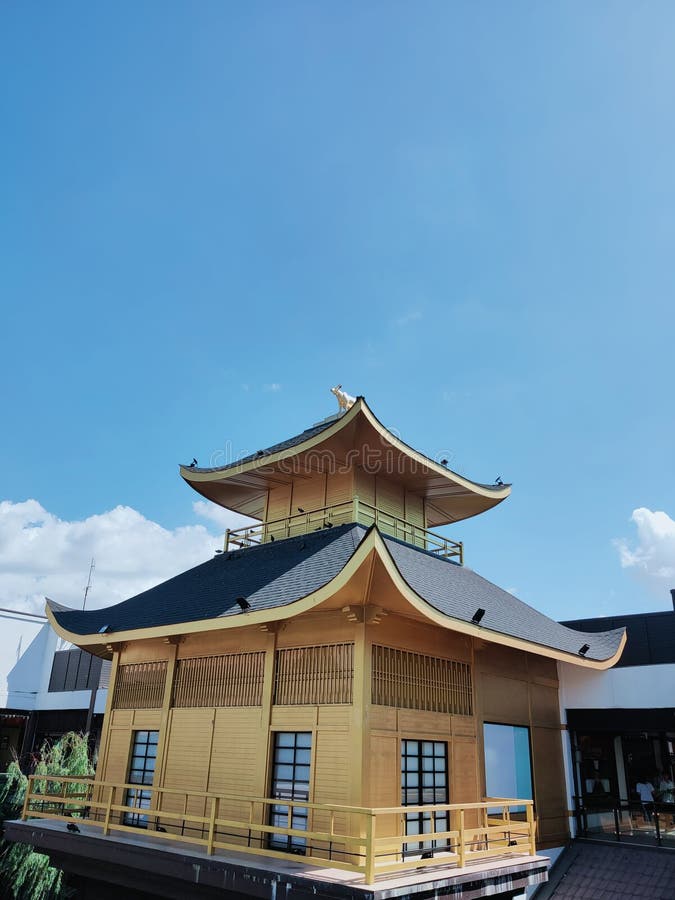 The Yellow Japanese Style Building is Built in a Japanese Style Mall ...
