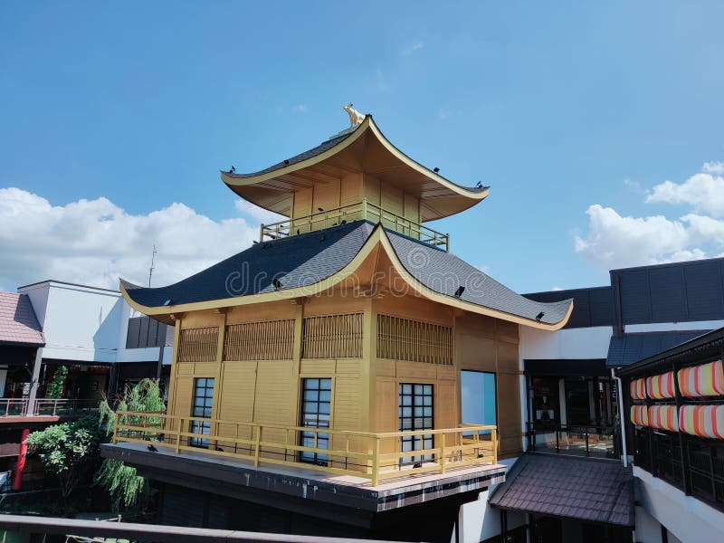 The Yellow Japanese Style Building is Built in a Japanese Style Mall ...