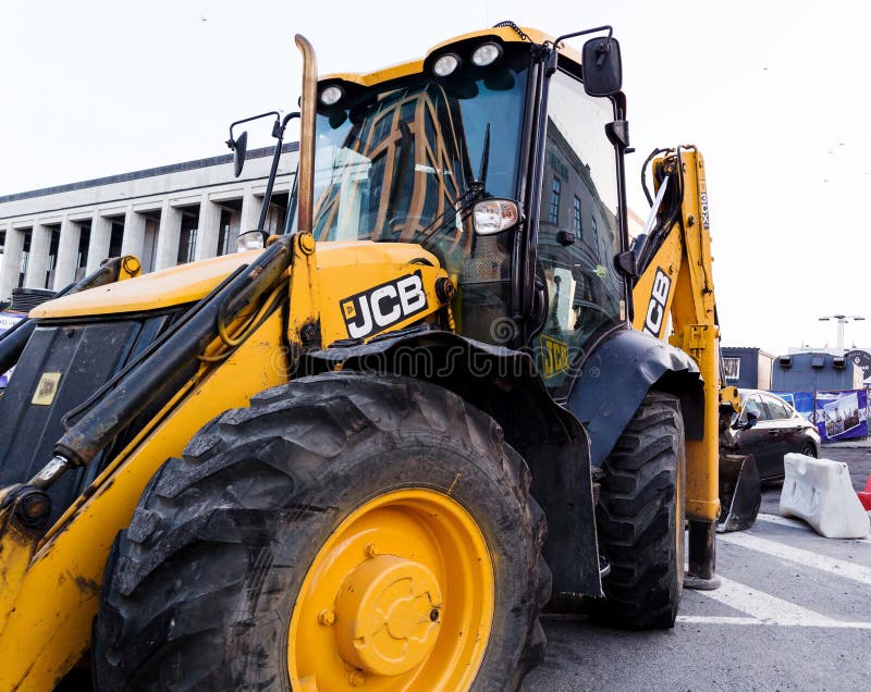 Yellow JCB editorial image. Image of wheel, backhoe - 333596065