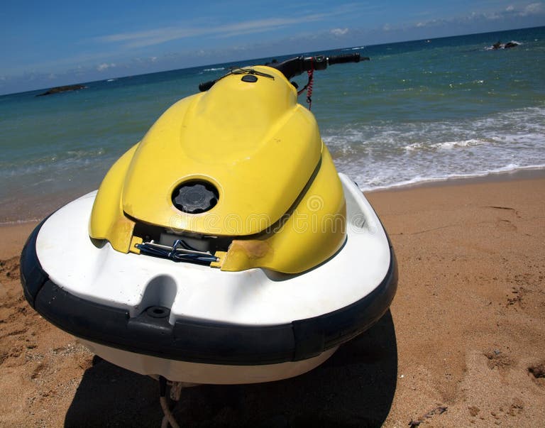 Yellow Jet Ski stock photo. Image of watercraft, handle - 18894056