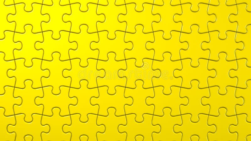 Yellow Jigsaw Puzzle Isolated On White Background. Watercolor Hand ...