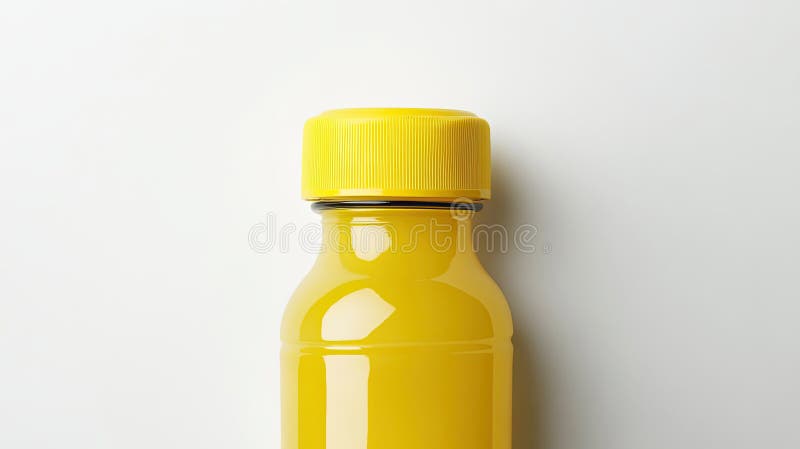 Yellow Juice Bottle with Cap. Refreshing Drink Concept Stock Photo ...