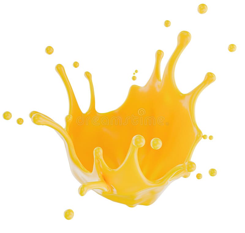 Yellow Juice Splash Isolated on a White Background. Clipping Path Stock ...