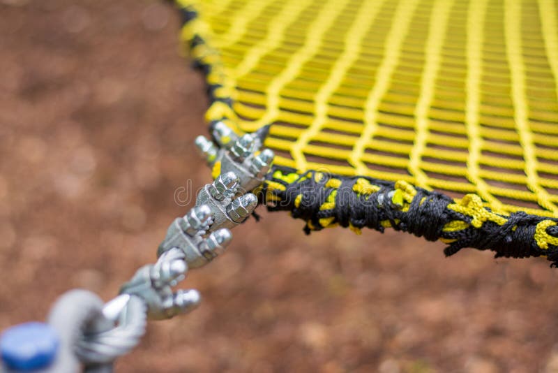 Jumping Net Attached with Wire Rope Stock Photo - Image of industrial ...