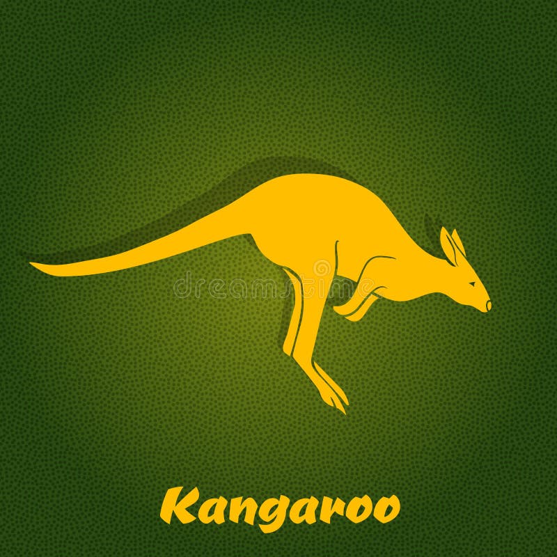 Yellow kangaroo silhouette stock illustration. Illustration of reserve ...