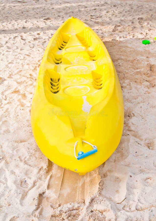 Yellow kayak stock photo. Image of adventure, summer - 20192522