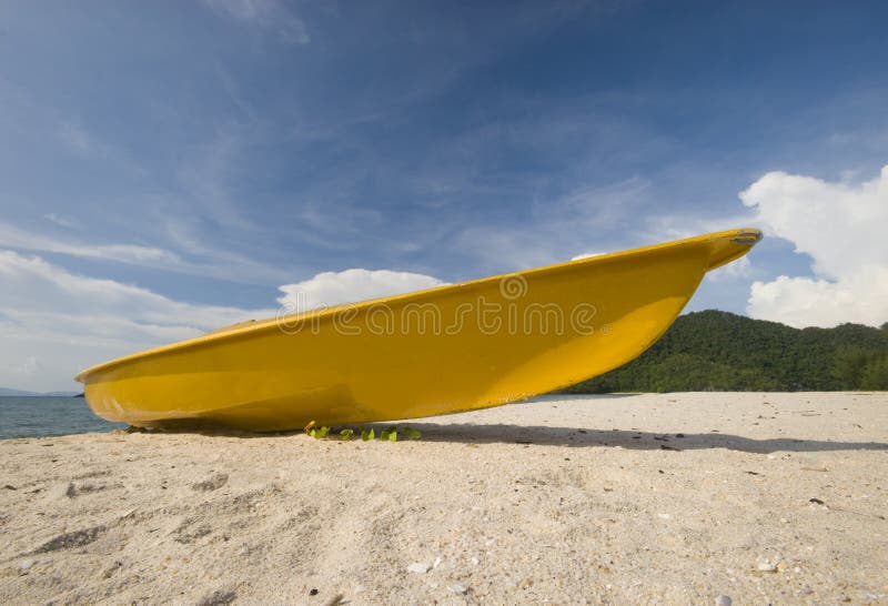 Yellow kayak stock image. Image of coast, malaysia, exotic - 7451223