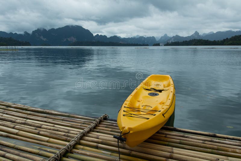 Yellow Kayak Behind Scenery Stock Photo - Image of destination, active ...