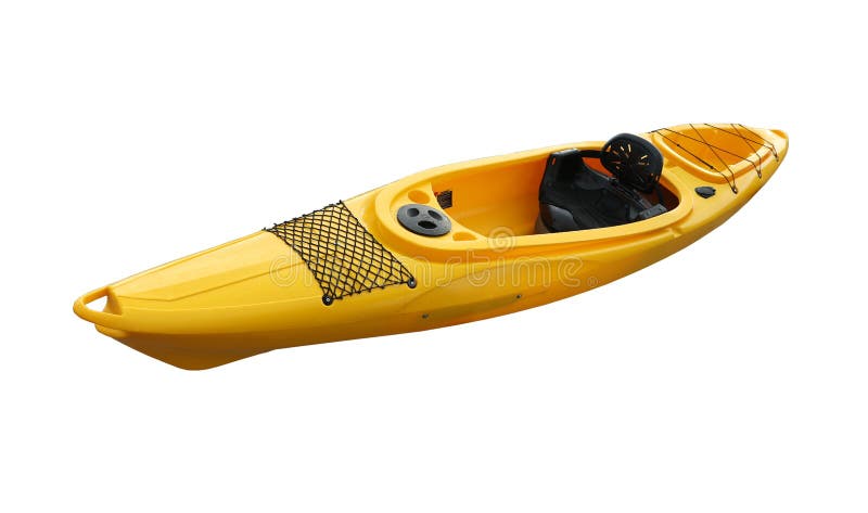 Yellow Kayak Isolated on White. Outdoor Activity Stock Image - Image of ...