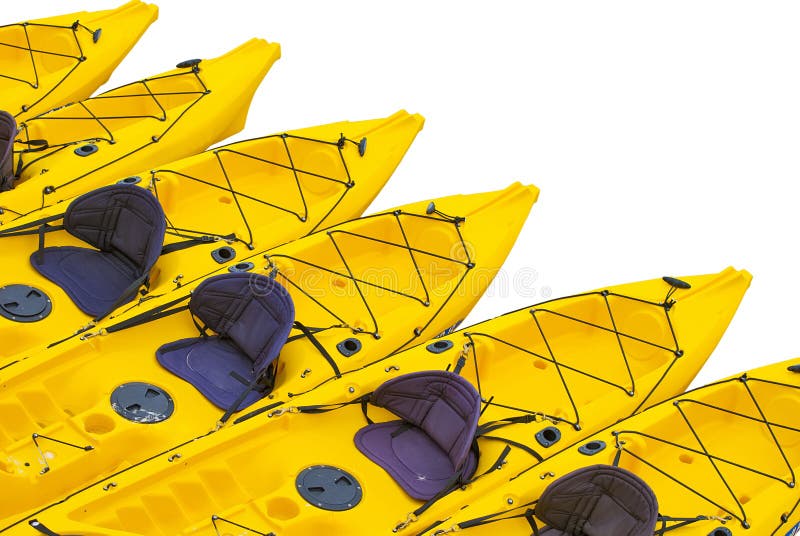 Yellow Kayaks on a White Background. Stock Image - Image of kayak ...