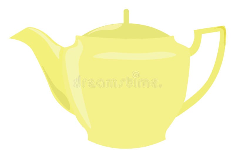 Yellow kettle isolated stock vector. Illustration of teapot - 283849930