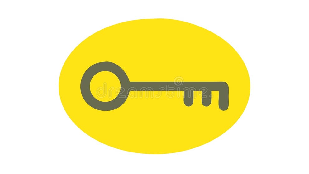 Yellow Key Access Icon, Symbolizing Unlocking Features , Vector Design ...