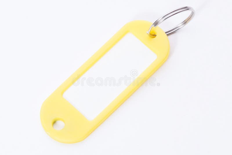 Yellow key fob. stock image. Image of hole, plastic - 132948735