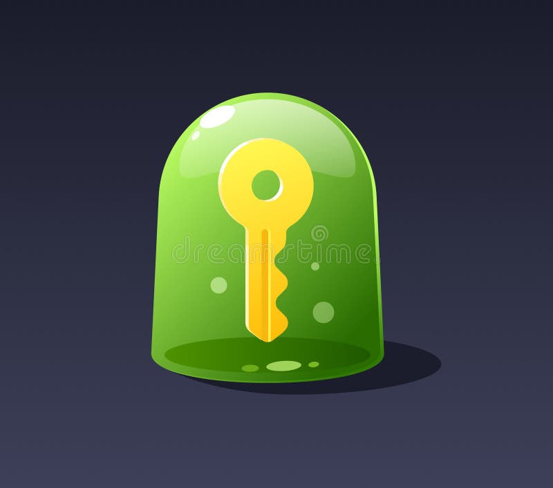 A Yellow Key in a Green Container. Saved Key Stock Vector ...