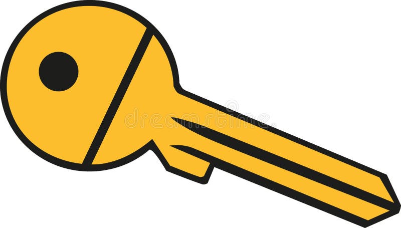 Yellow Key icon stock vector. Illustration of silhouette - 107176862