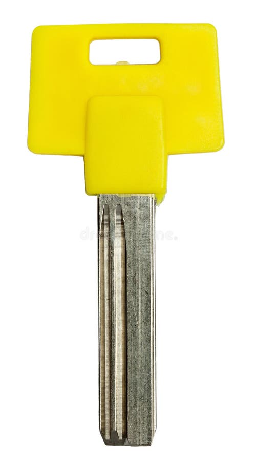Isolated Yellow Key stock photo. Image of metallic, white - 29955156