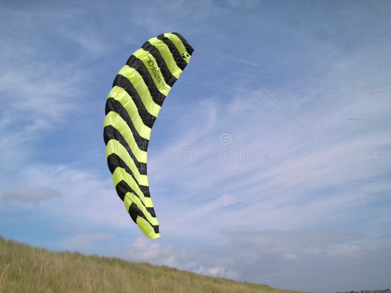 Yellow Kite stock image. Image of balance, active, kiteboard - 2822149