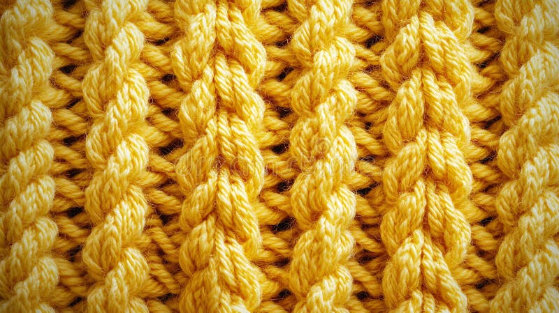 Yellow knit fabric texture stock photo. Image of wool - 378373770