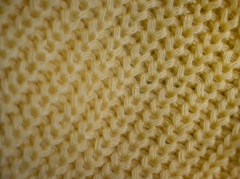 Yellow Knitted Fabric Close Up Handmade Textured Stock Photo - Image of ...