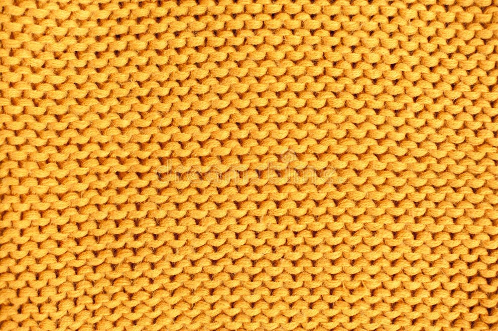 Yellow Knitted Texture. Wool Yarn in Knitting Background Stock Image ...