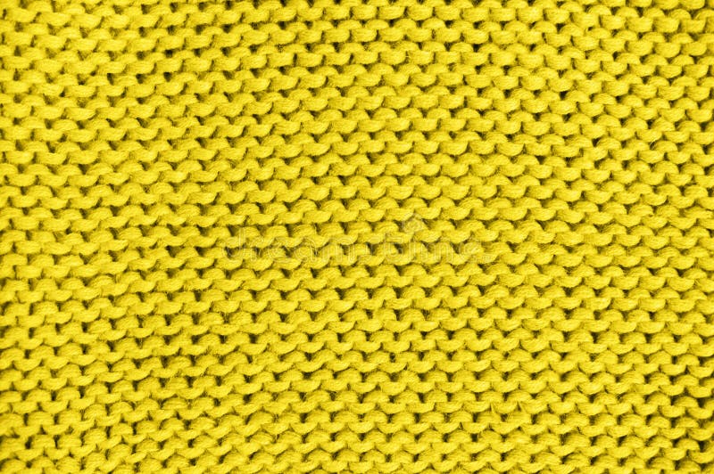 Yellow Knitted Texture. Wool Yarn in Knitting Background Stock Photo ...