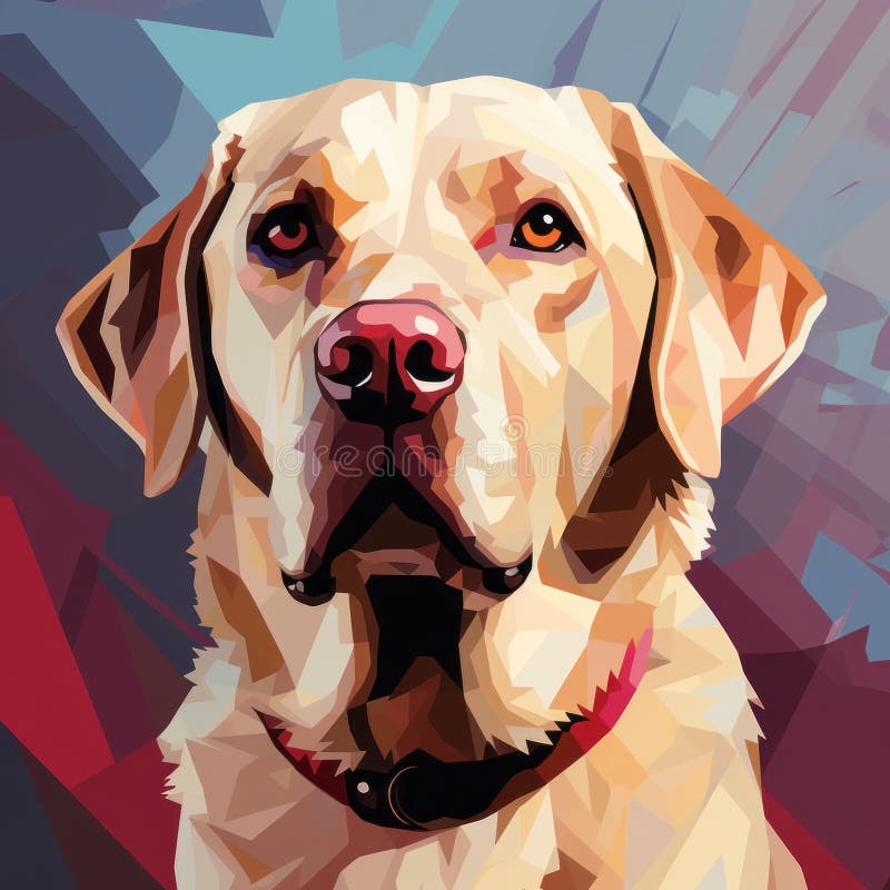 Colorful Abstract Labrador Retriever Vector Art - 8bit Style Stock ...