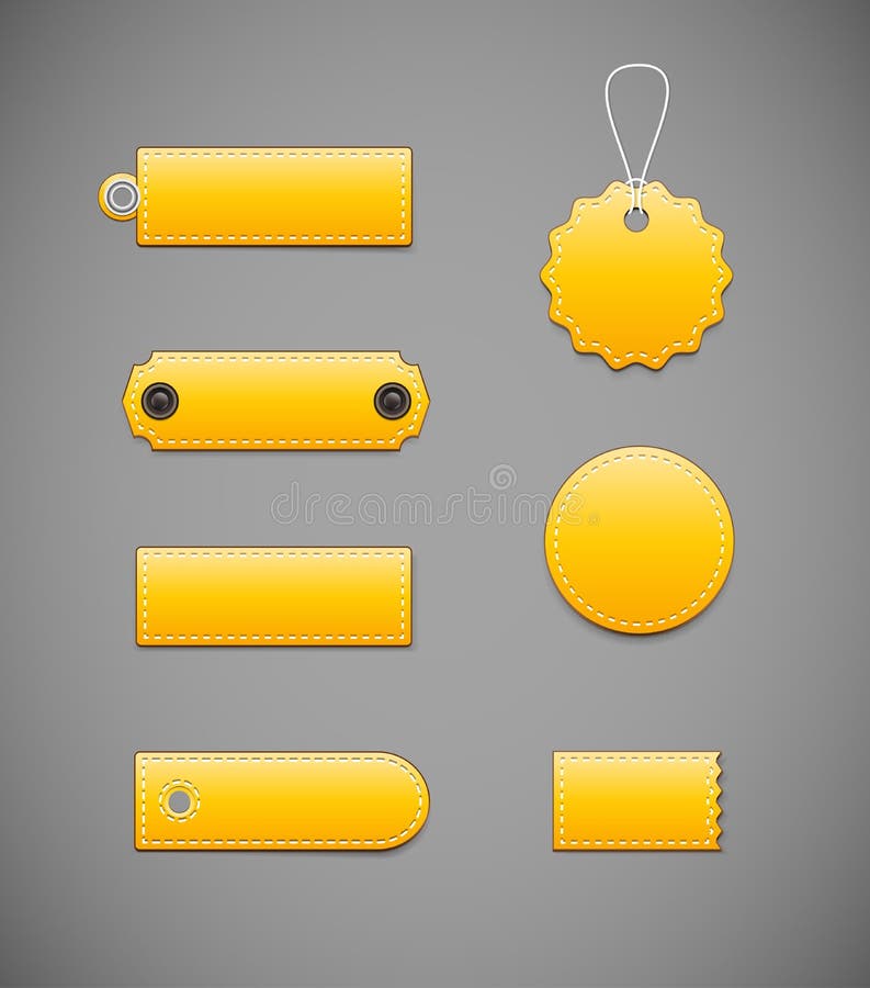 Yellow labels, price tags. stock vector. Illustration of sell - 59476890