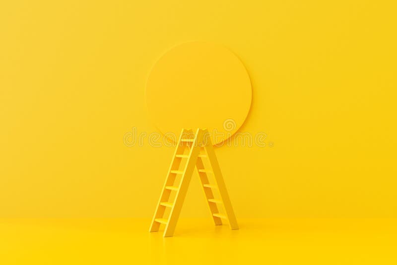 Yellow Ladder on the Background Stock Illustration - Illustration of ...