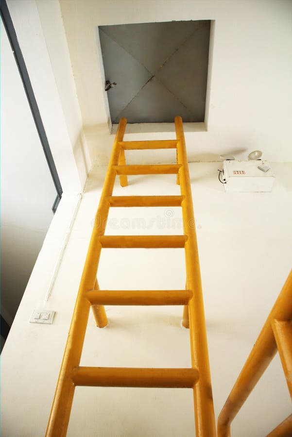 Yellow Ladder stock image. Image of vent, access, circles - 22590519