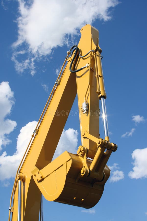 Yellow ladle of a dredge stock photo. Image of fills - 19774030