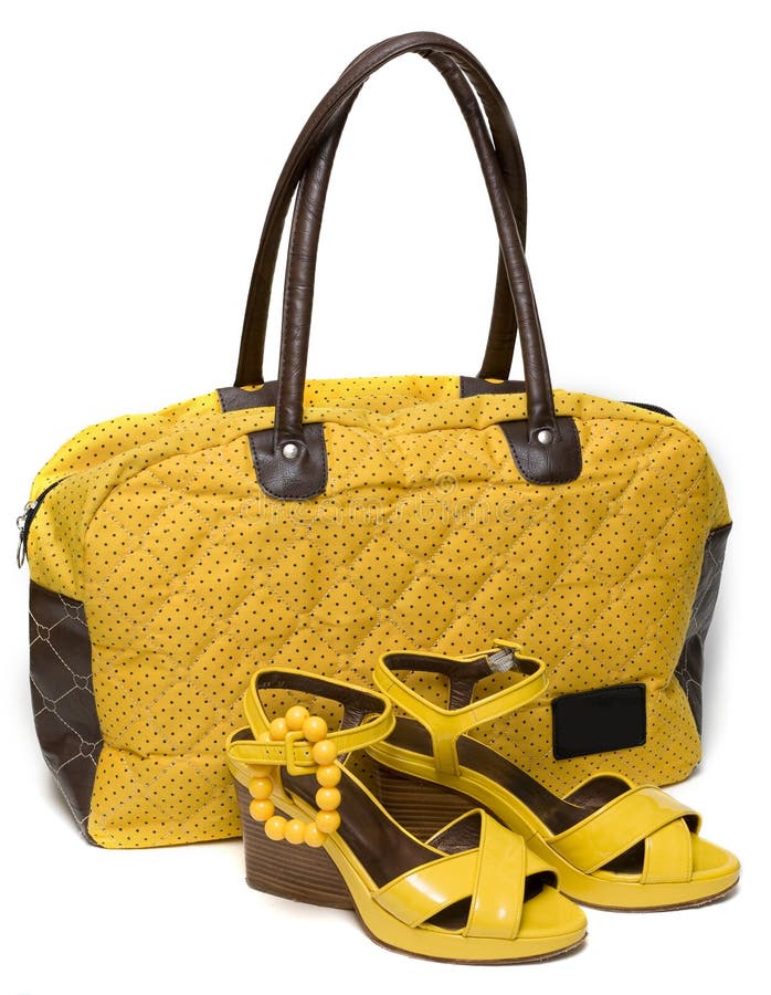 Yellow Lady Bag and Yellow Sandals Stock Photo - Image of stylish ...