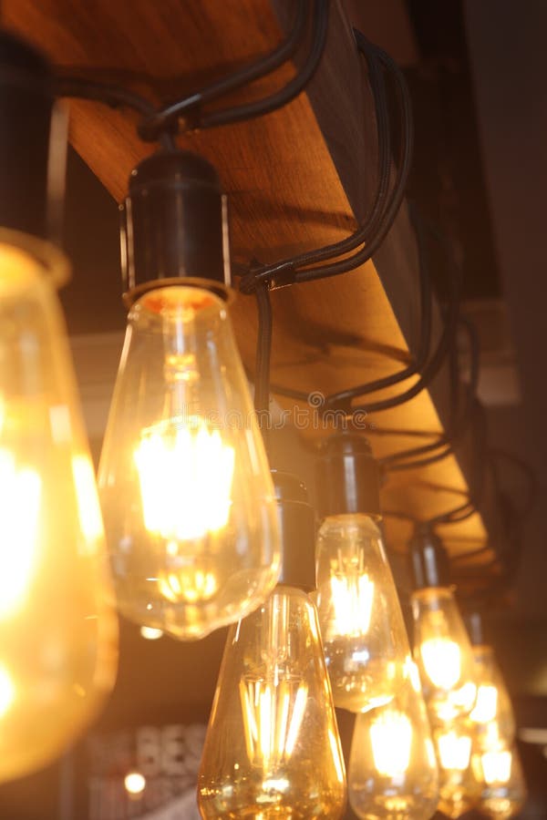 Yellow lamps stock image. Image of click, restaurant - 132387257