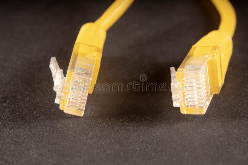 Yellow Lan Wire On White Background Stock Image - Image of concept ...