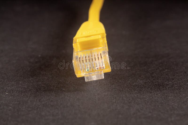 Yellow Lan Wire on White Background Stock Image - Image of bandwidth ...