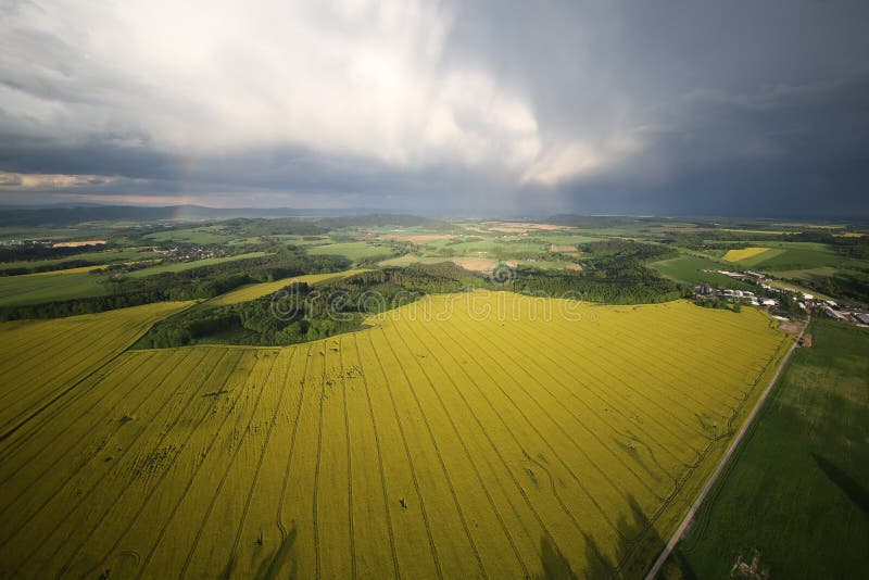 Yellow landscape stock image. Image of fields, field - 34921225