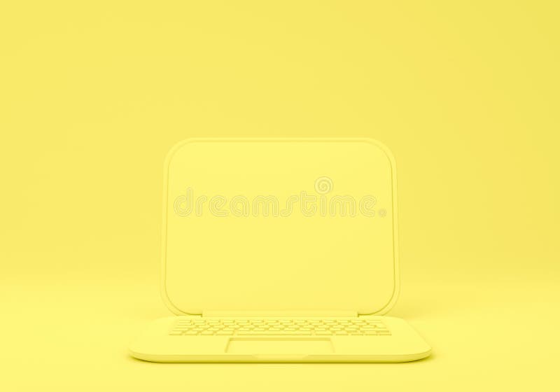 Yellow Laptop Icon Isolated Seamless Pattern on Red Background ...