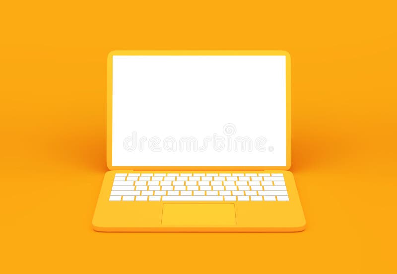 Yellow laptop stock illustration. Illustration of modern - 41855402