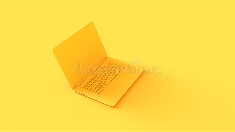 Yellow laptop stock illustration. Illustration of modern - 41855402